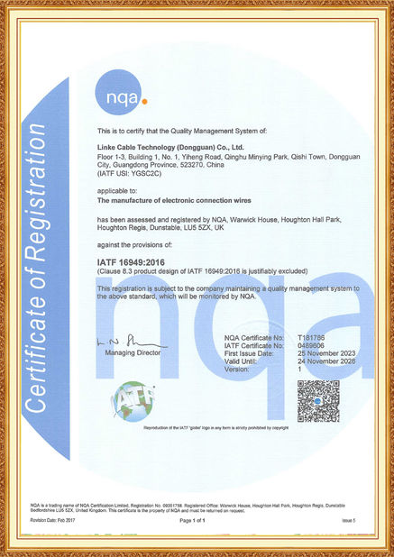 중국 Linke Cable Technology (DongGuan) CO.,LTD 품질 관리